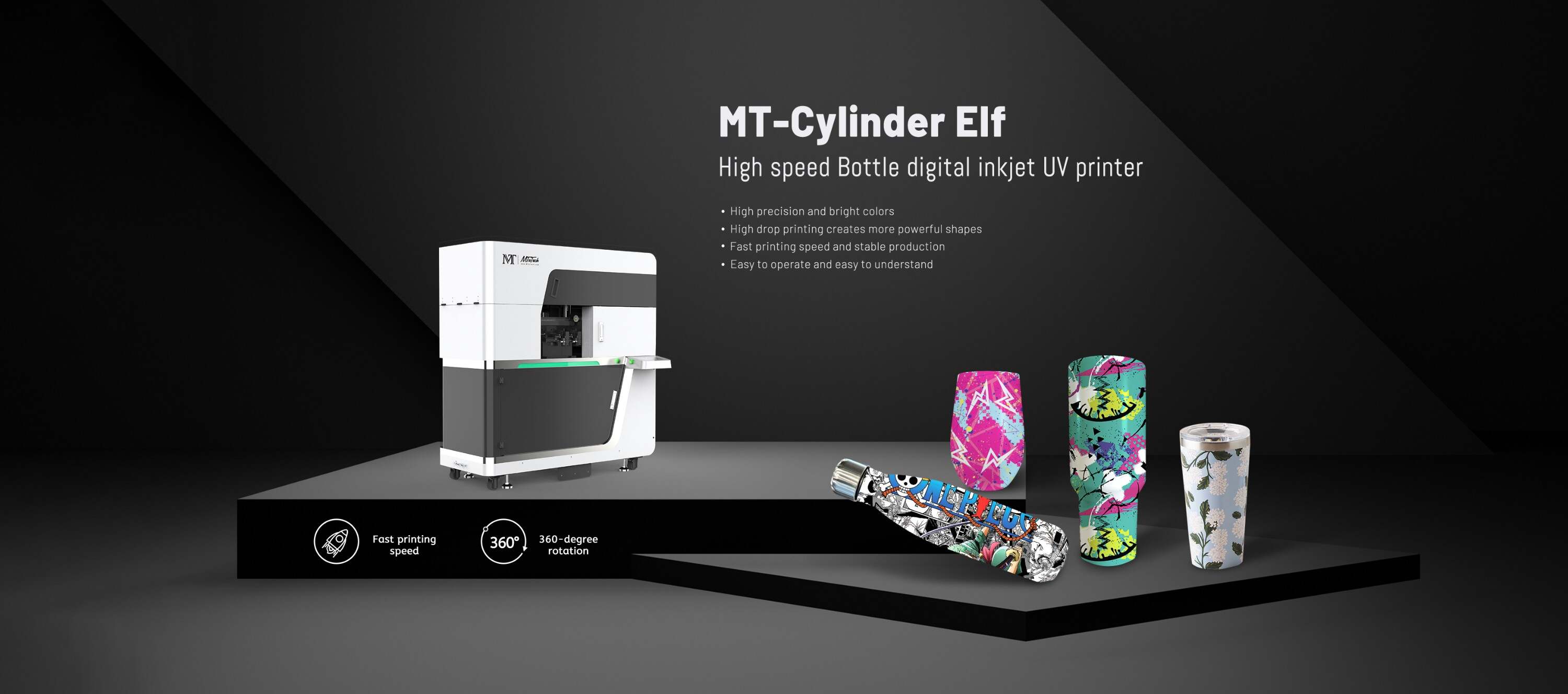 MT Highly Rated 360 Rotary UV Printer for Tumbler Water Bottle Printing