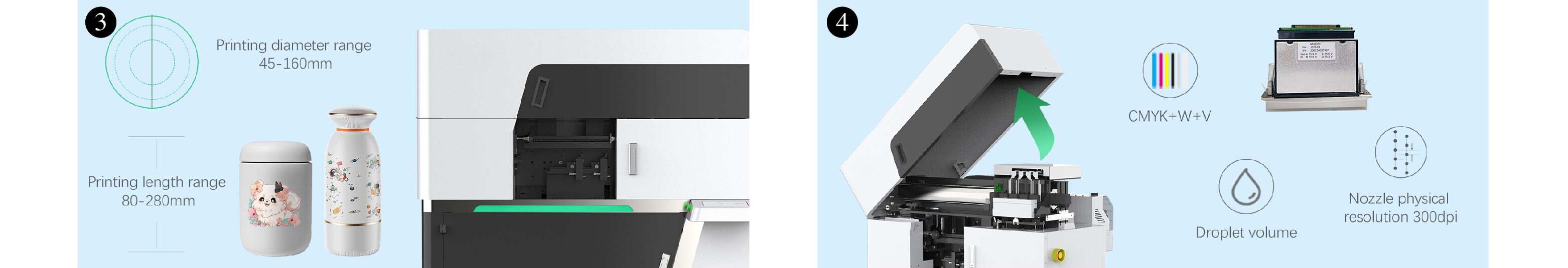 MT Highly Rated 360 Rotary UV Printer for Tumbler Water Bottle Printing