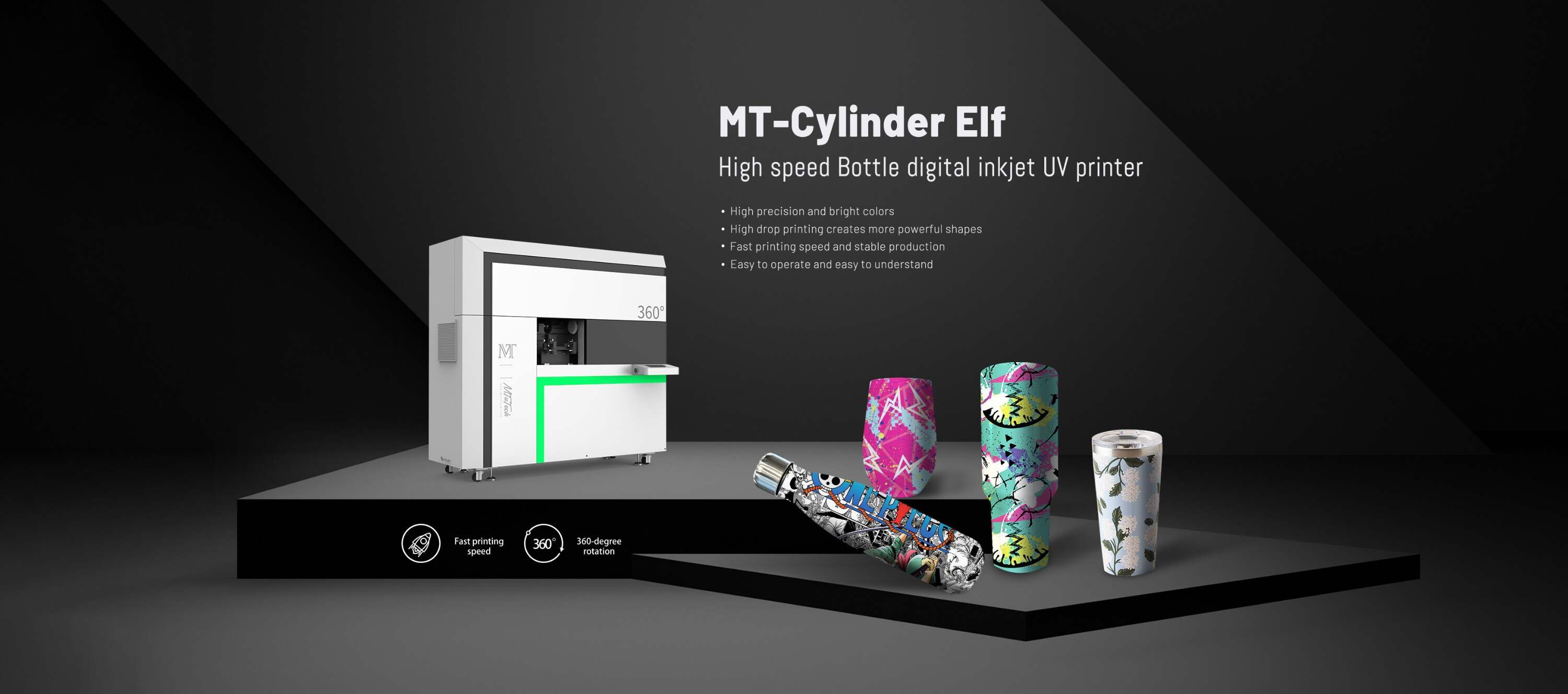 MT Highly Rated 360 Rotary UV Printer for Tumbler Water Bottle Printing
